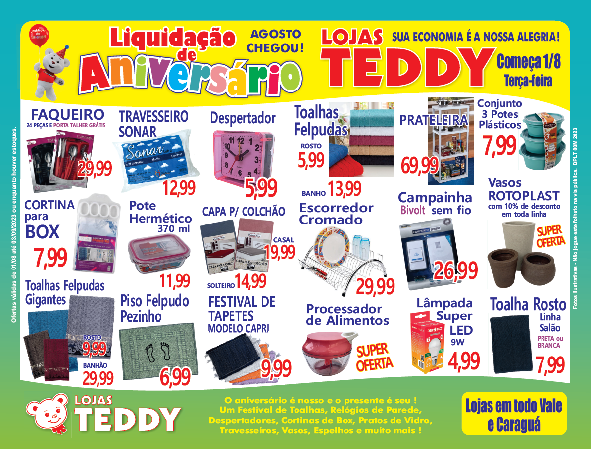 Lojas Teddy – Quase tudo de 1 a 99